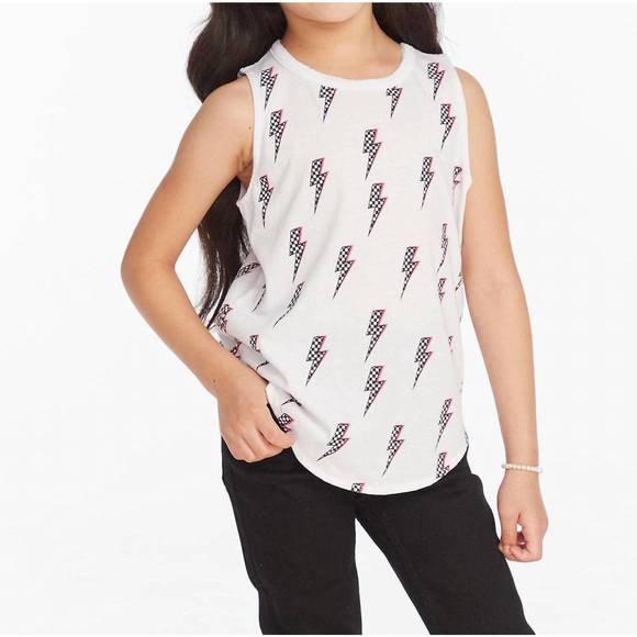 Chaser | Shirts & Tops | New Chaser Girls Muscle Tank In Lightning Bolt ...